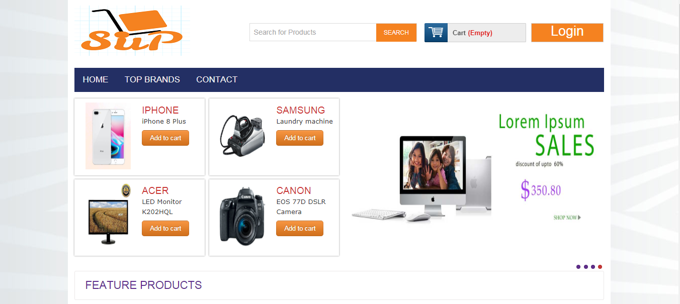 SUP Online Shopping using PHP/MySQLi with Source Code | SourceCodester